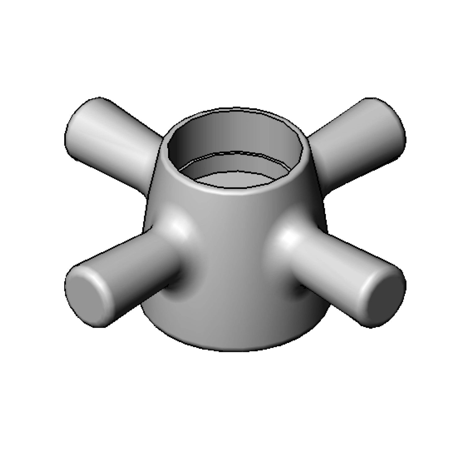 Self-Closing 4-Arm Handle (Plated Brass) – HowdyBrewer
