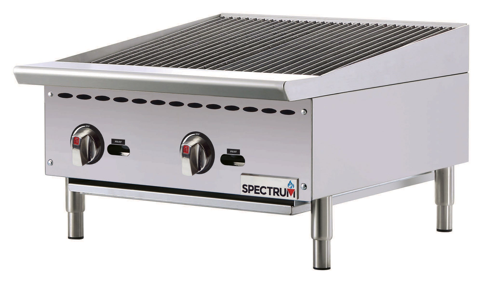 Winco NGCB-24R 24 Inch Charbroiler Gas Countertop 2 Burners 70000 BTU ...