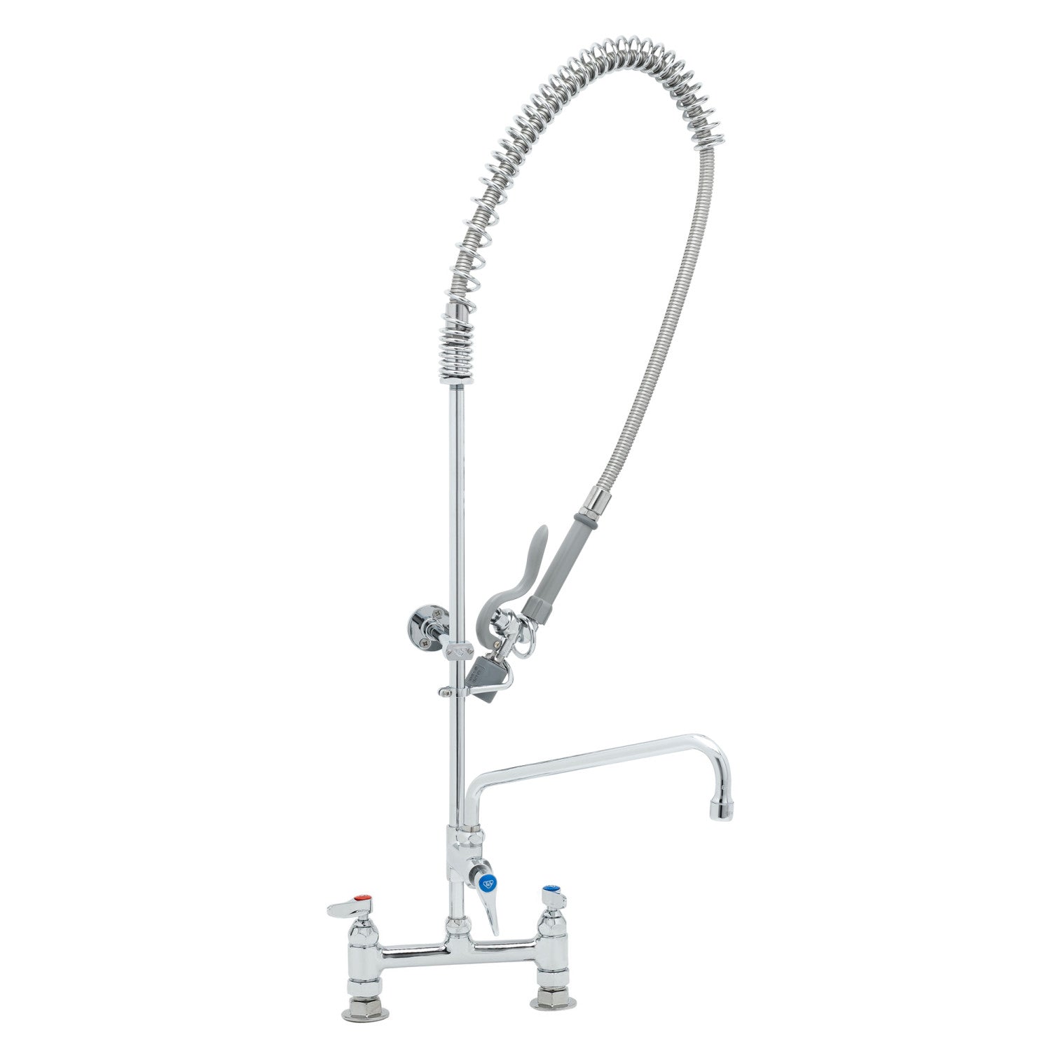 T&S EasyInstall Pre-Rinse, Deck Mount Base, 8" Centers, 12" Add-On Fct ...