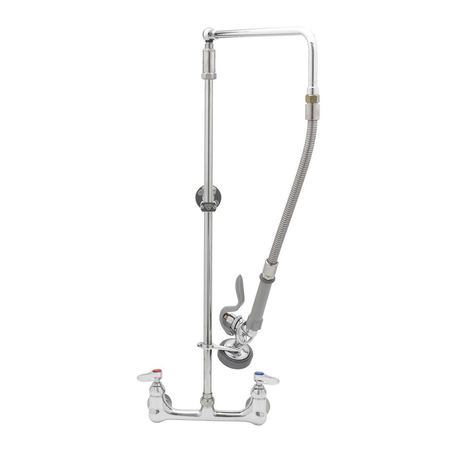 Pre-Rinse, Overhead Swivel Arm, 8" Wall Mount, B-0107 Spray Valve, Wal ...