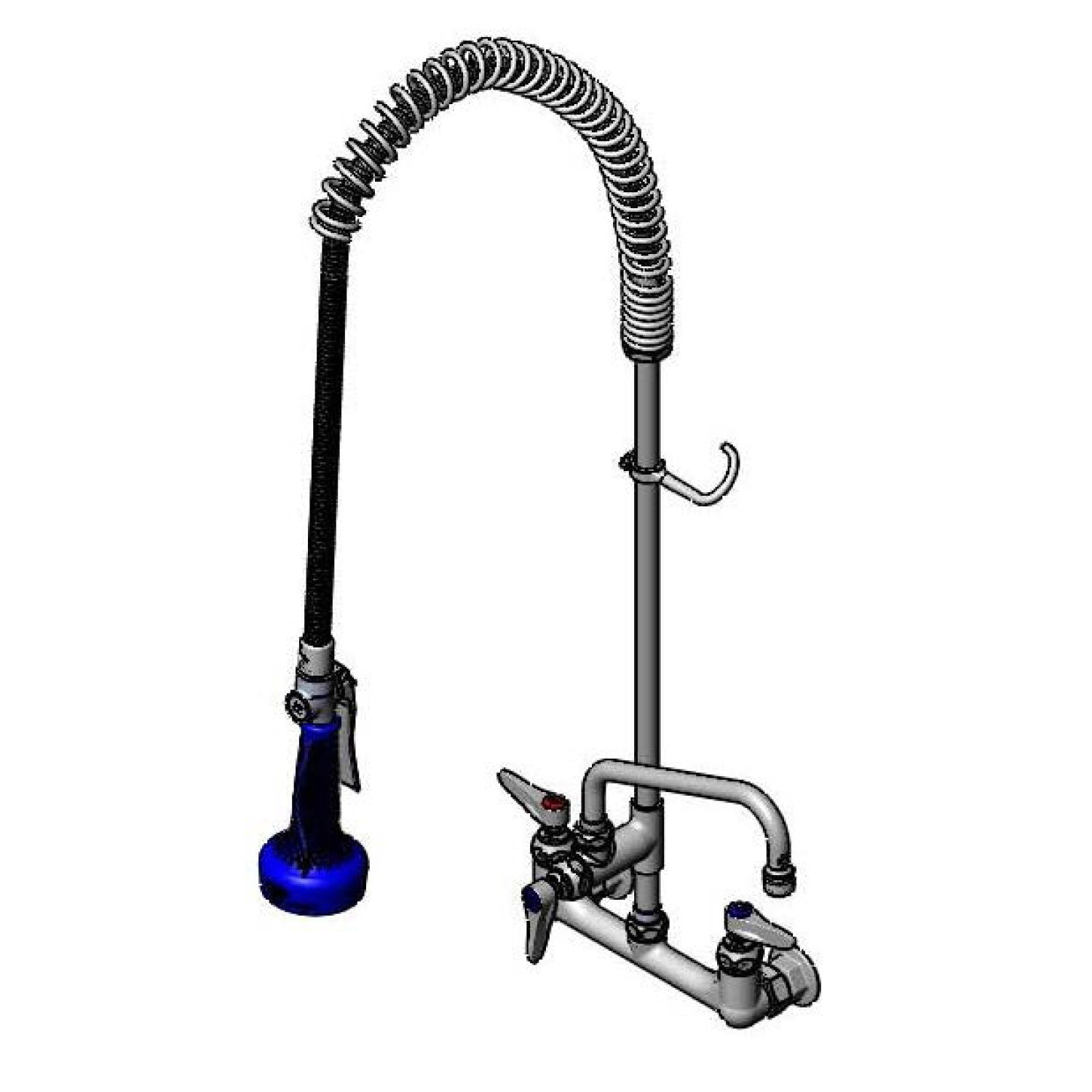 EasyInstall Pre-Rinse, Spring Action, Wall Mount Base, 8" Centers, 10 ...