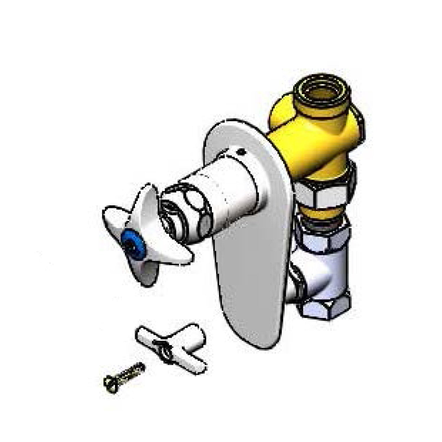 Concealed Straight Valve, 1/2" NPT Female Inlet and Outlet, Loose Key ...