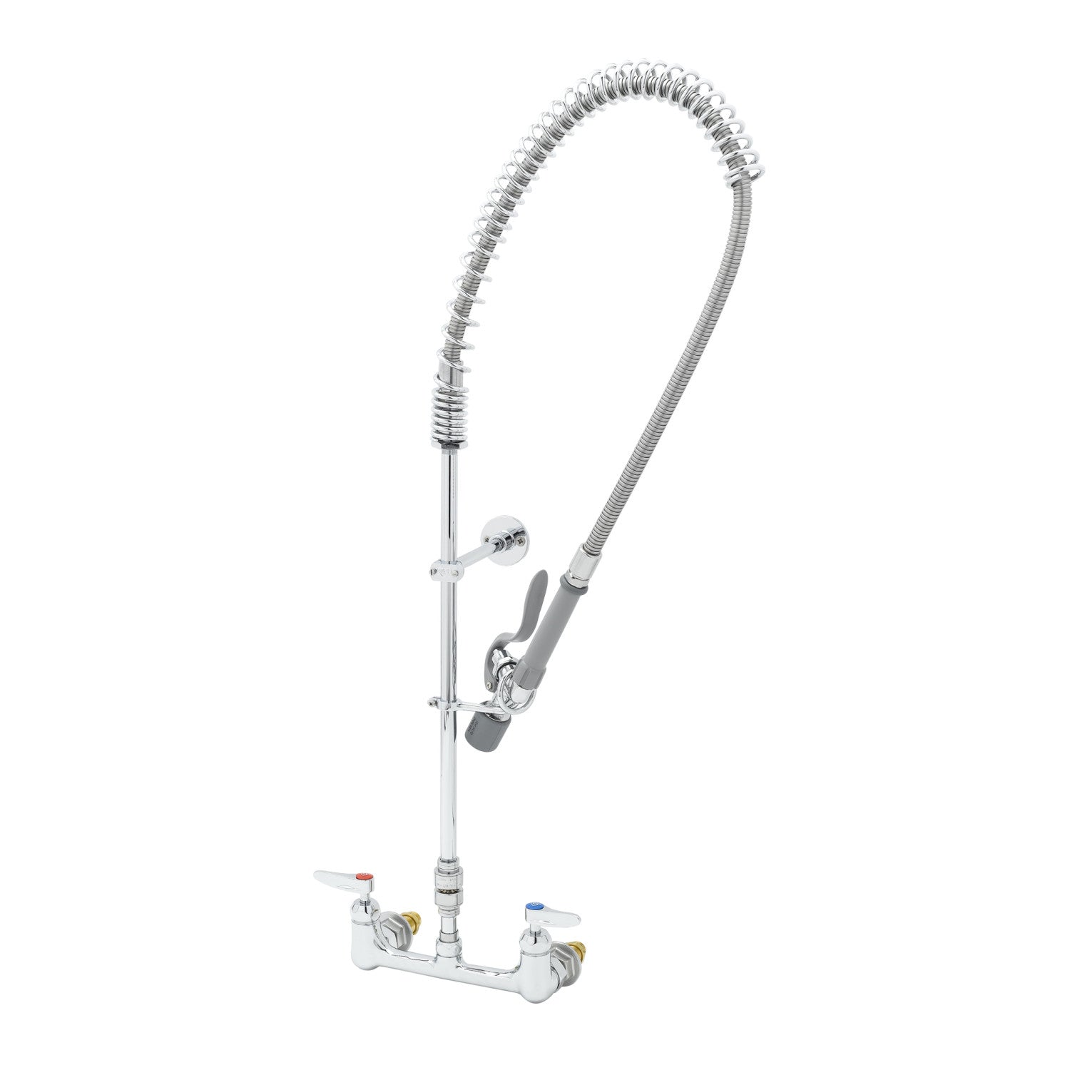 T&S Pre-Rinse Unit, 8" Wall Mount, Vacuum Breaker, Wall Bracket, Low F ...