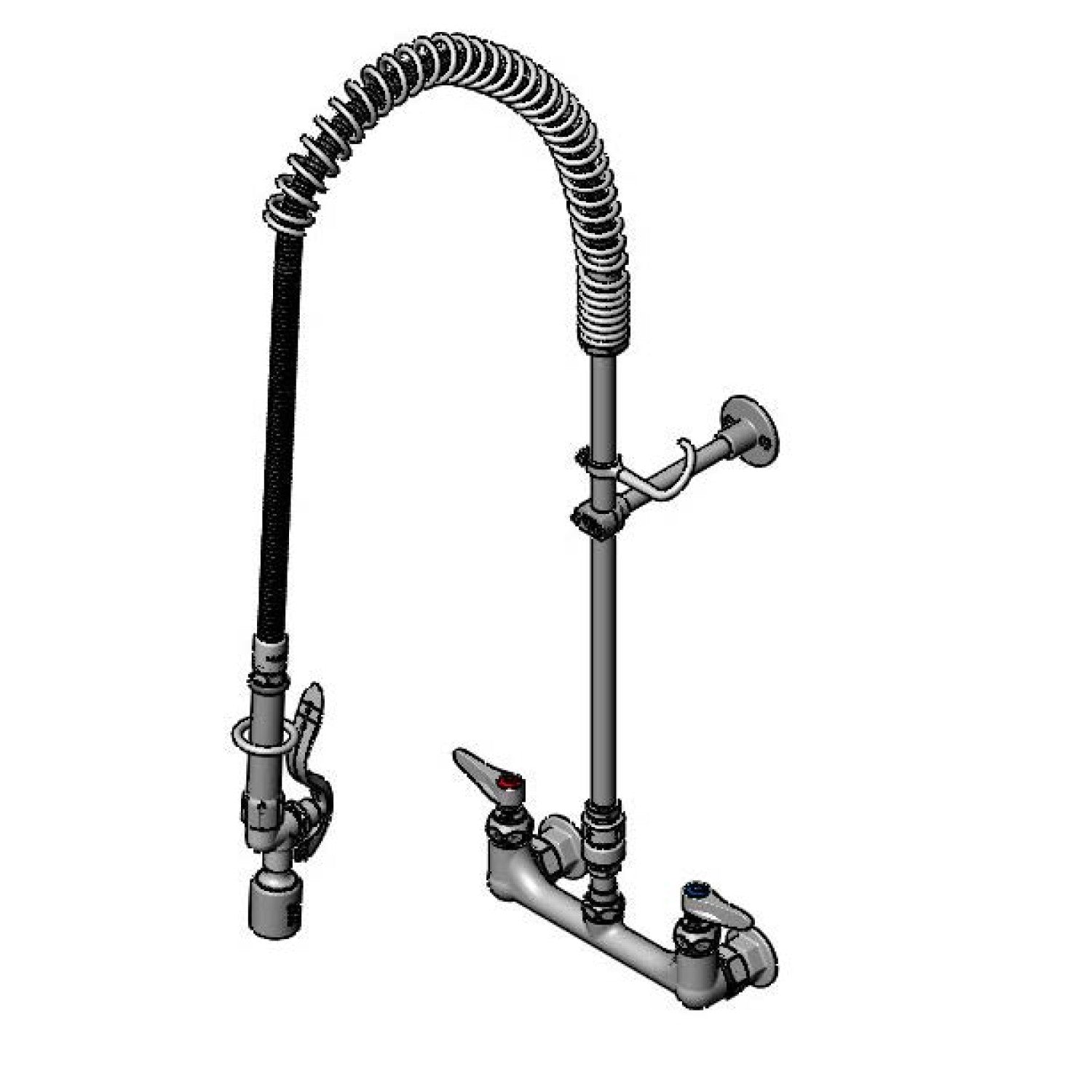 T&S Brass B-2278-02 Wall Mount Pre-Rinse - 8" Centers & Low-Flow Spray ...
