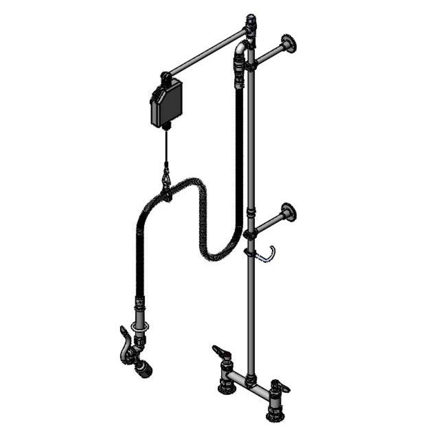 T&S Pre-Rinse: 8" Deck Mount Base, Ceramas, Swing Arm & Balancer, B-01 ...