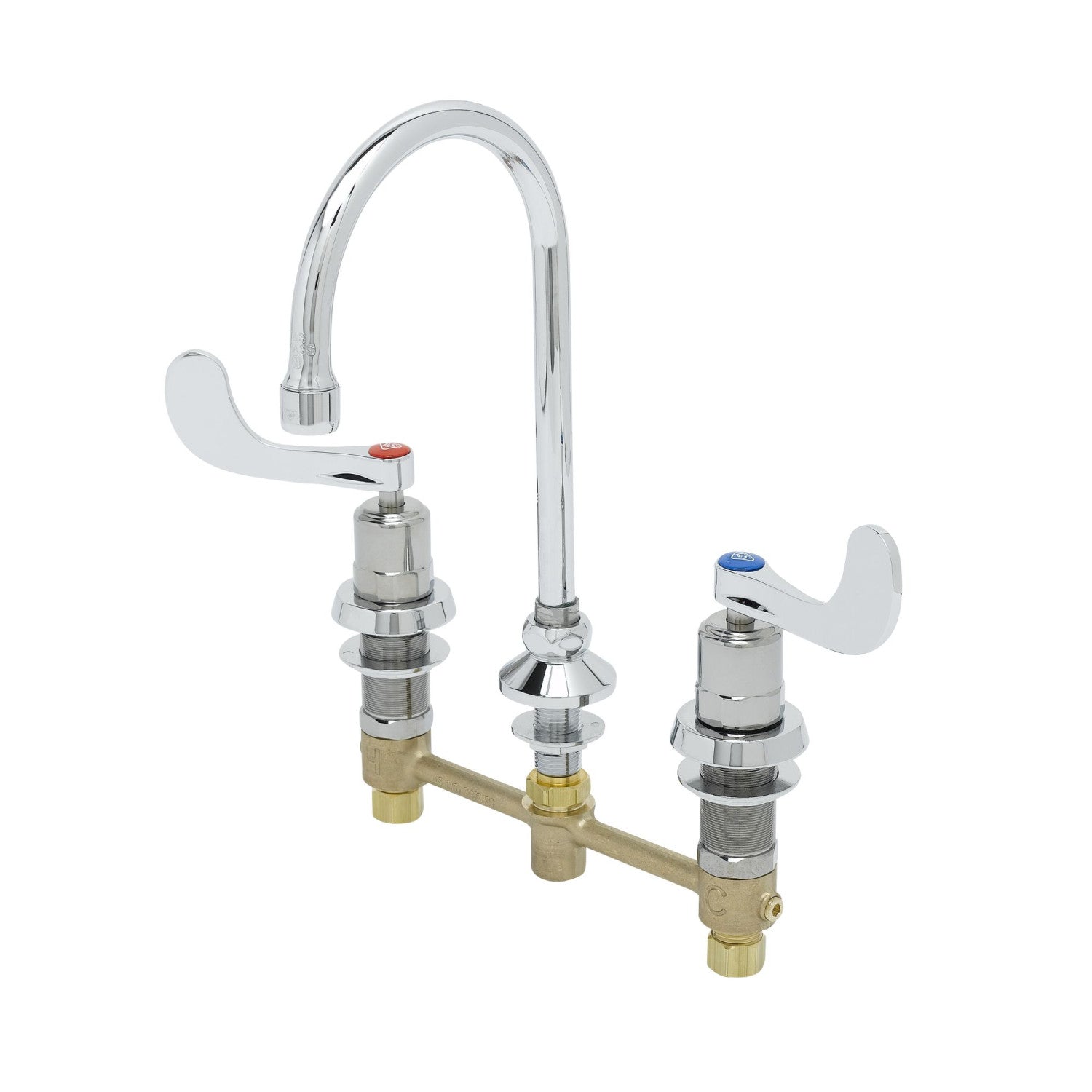 T&S Brass B-2820-01 Metering Faucet - 8" Centers & Wrist-Action ...