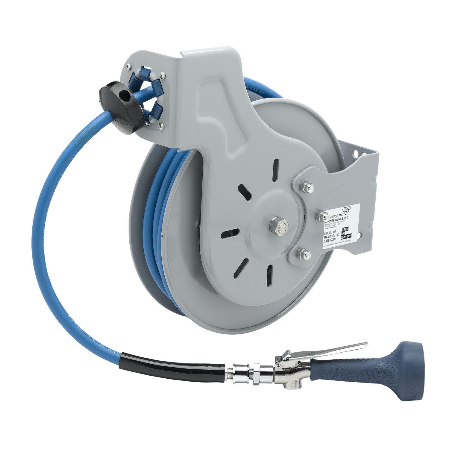 T&S Brass B-7232-08H Epoxy Coated Open Hose Reel - High-Flow Valve ...
