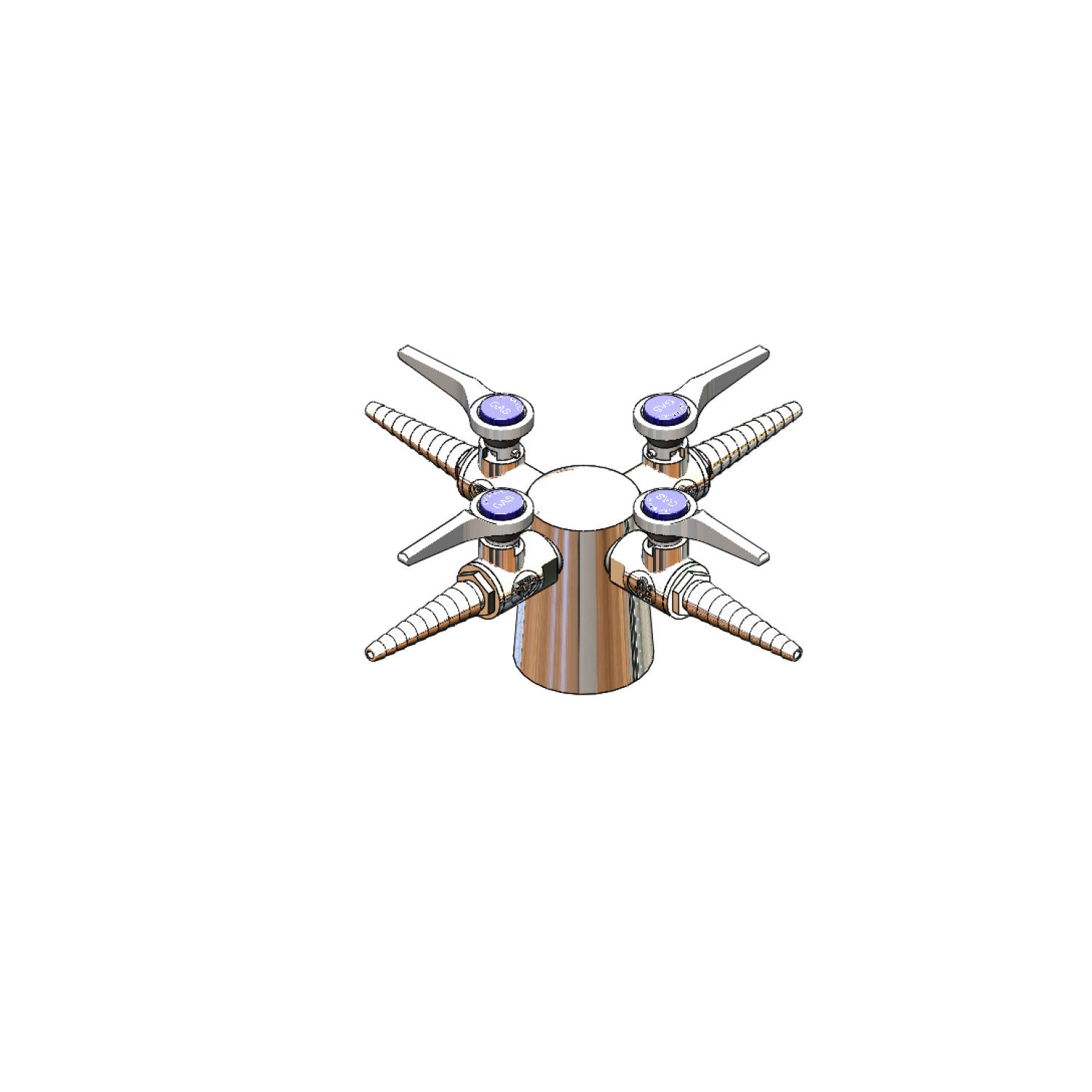 T&S Brass BL-4200-04 Tapered Lab Turret - Four Way – HowdyBrewer