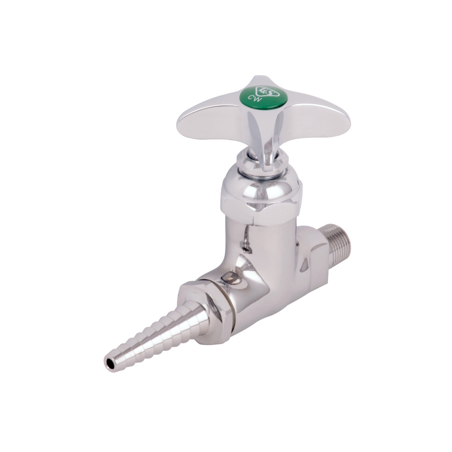 Lab Straight Stop, Serrated Tip, 4-Arm Handle, 3/8" NPT Male Inlet ...