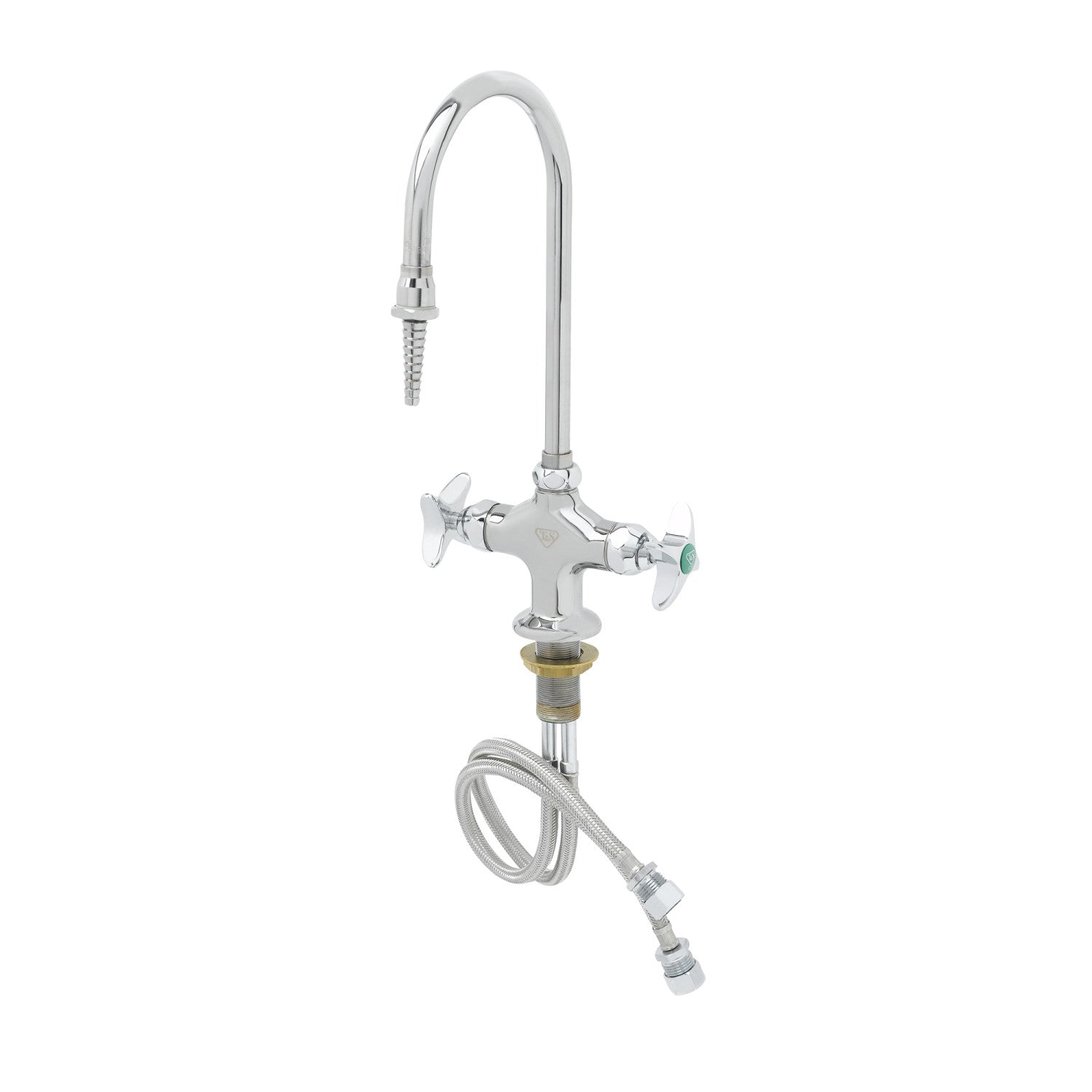 T&S Brass BL-5700-01 Lab Mixing Faucet - Swivel/Rigid Gooseneck & Serr ...