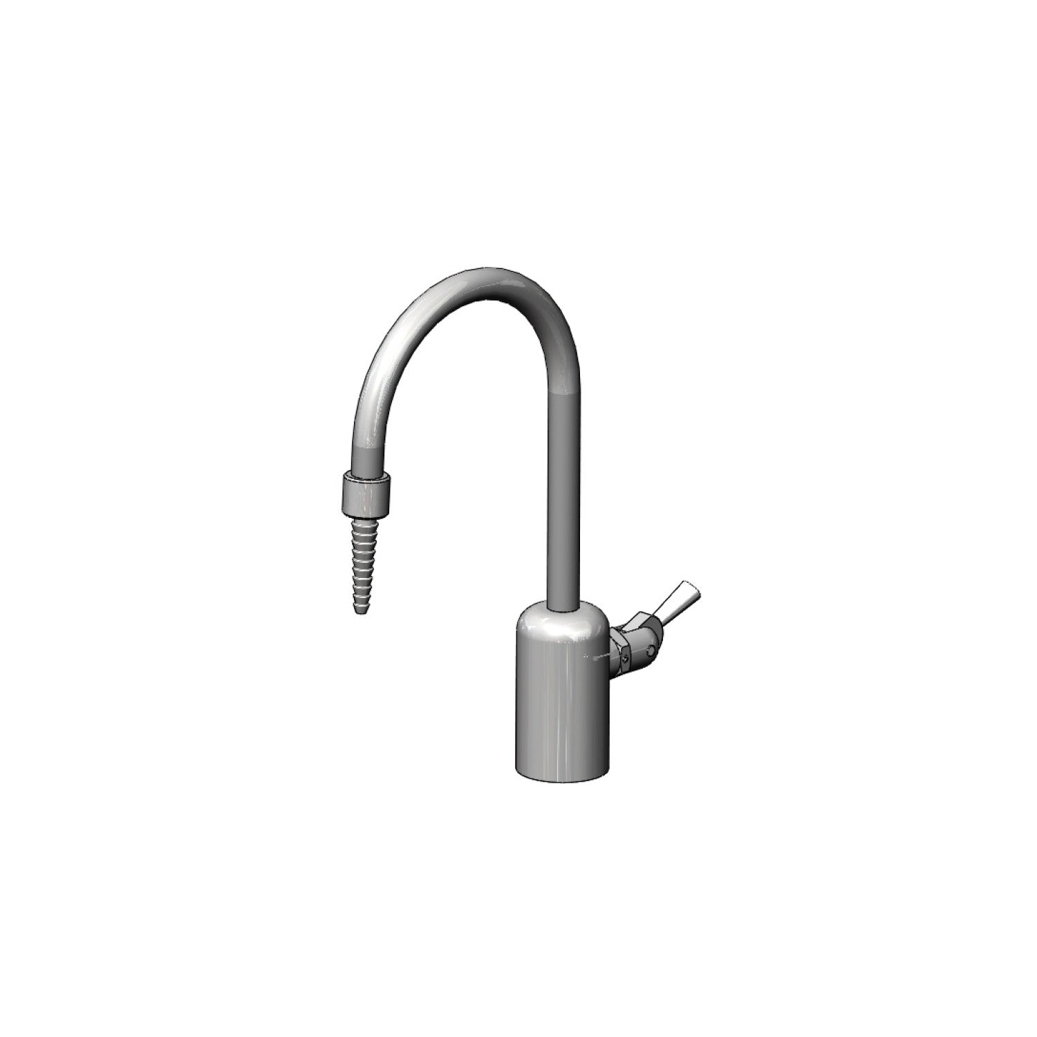 Lab Faucet, Single Control, Grey PVC, Rigid Gooseneck, Serrated Tip, 1 ...