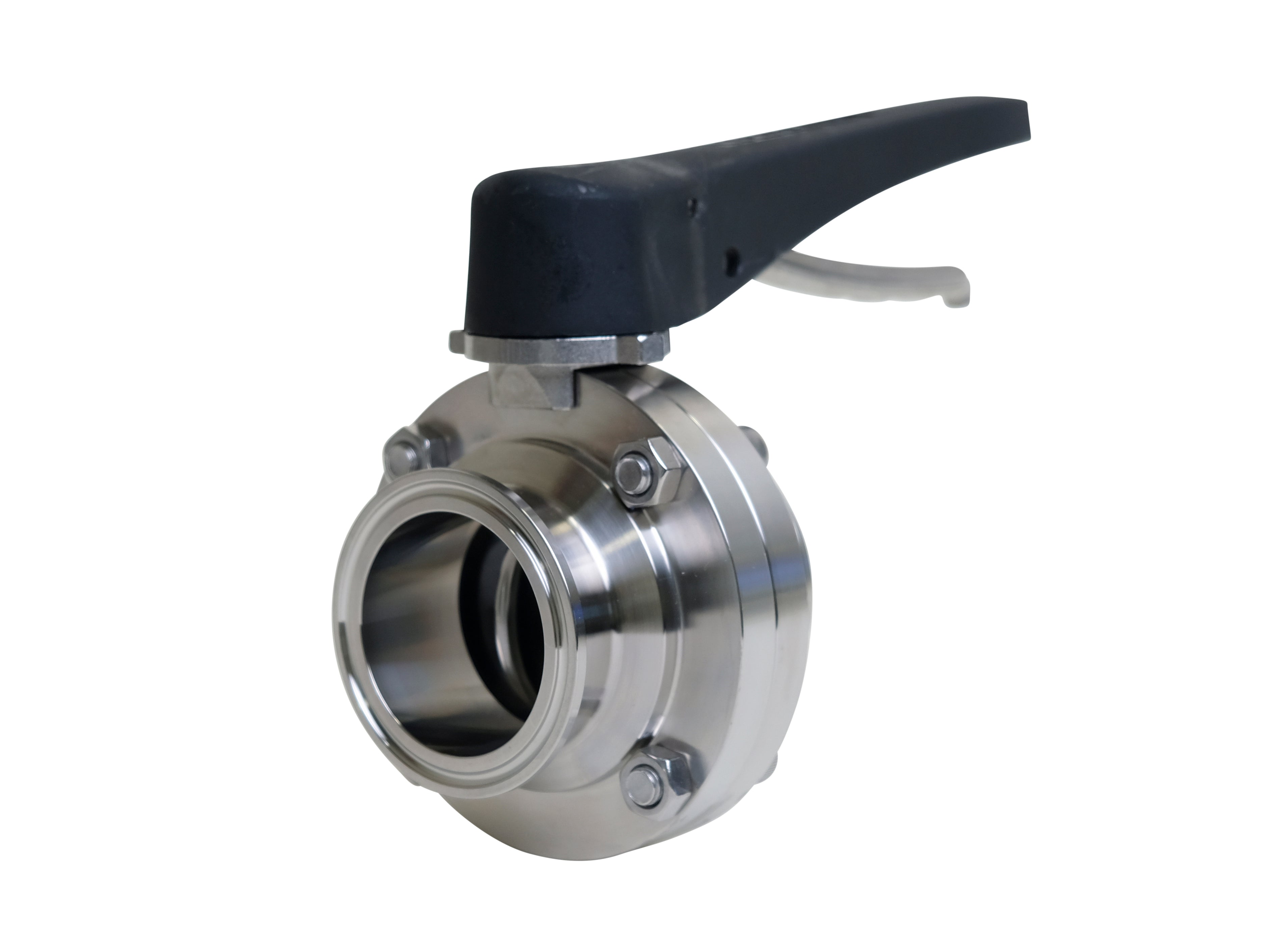 1" Clamp Butterfly Valve Black Plastic Trigger Handle - VITON (BFVTC-T ...