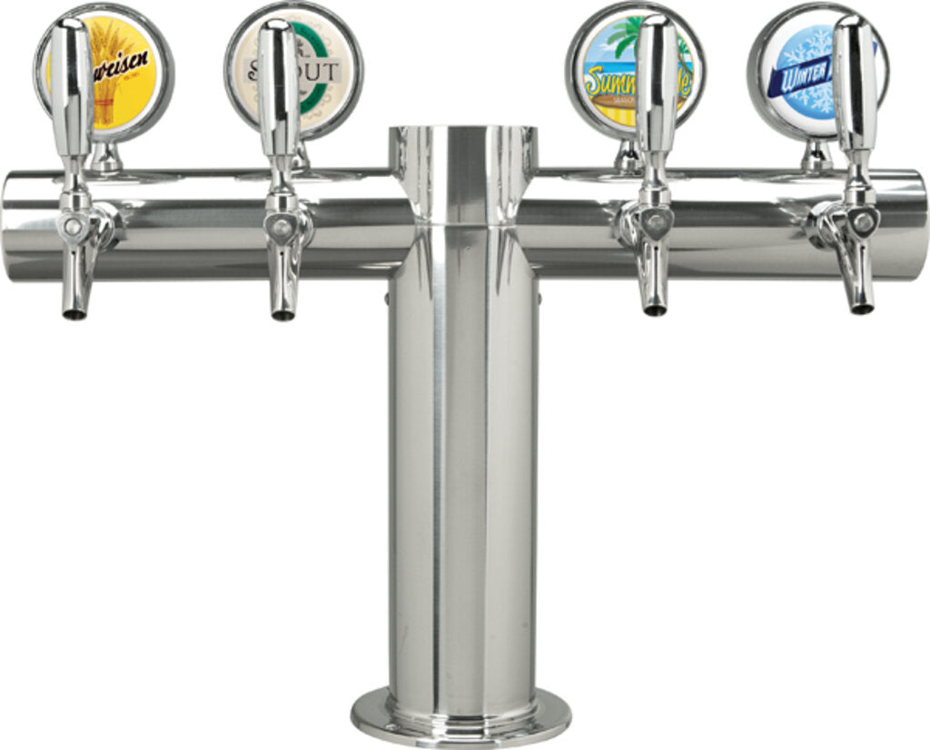 Micro Matic Metropolis "T" 4-Faucet Draft Beer Tower | Polished Stainl ...