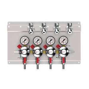 Secondary CO2 Keg Beer Regulator Panel - 4 Gauge - 0-60 PSI - 4 Pressu ...