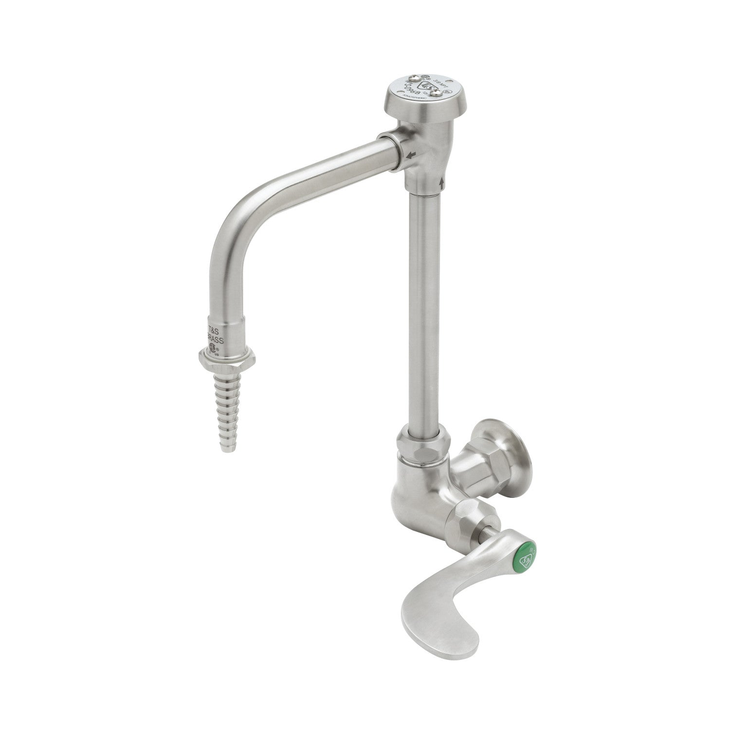 T&S Brass SL-5710-08CRWH4 8" Stainless Steel Wall Mount Lab Faucet ...
