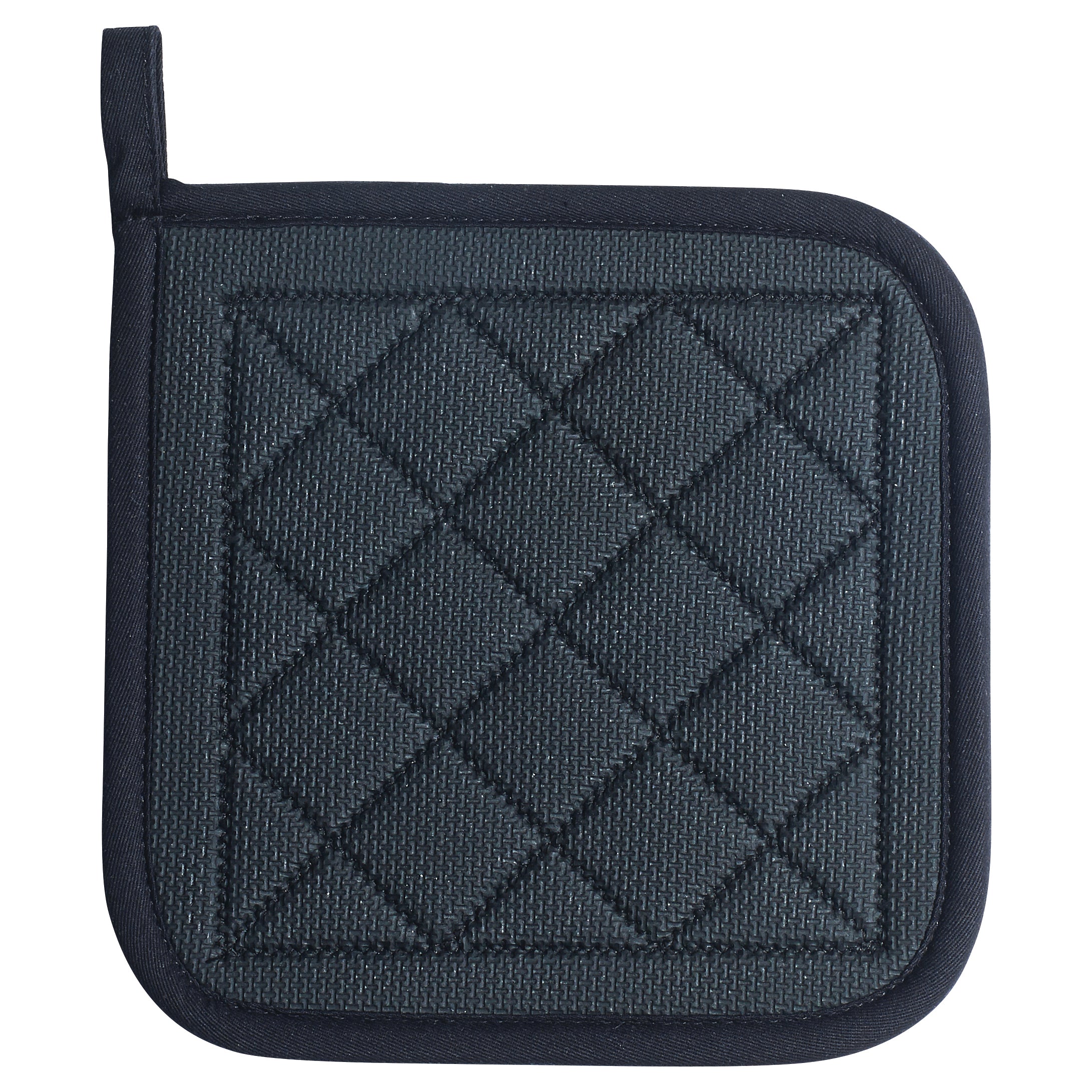 Winco PH-8N 8 Inch Neoprene Pot Holder Black Stain and Water Resistant ...