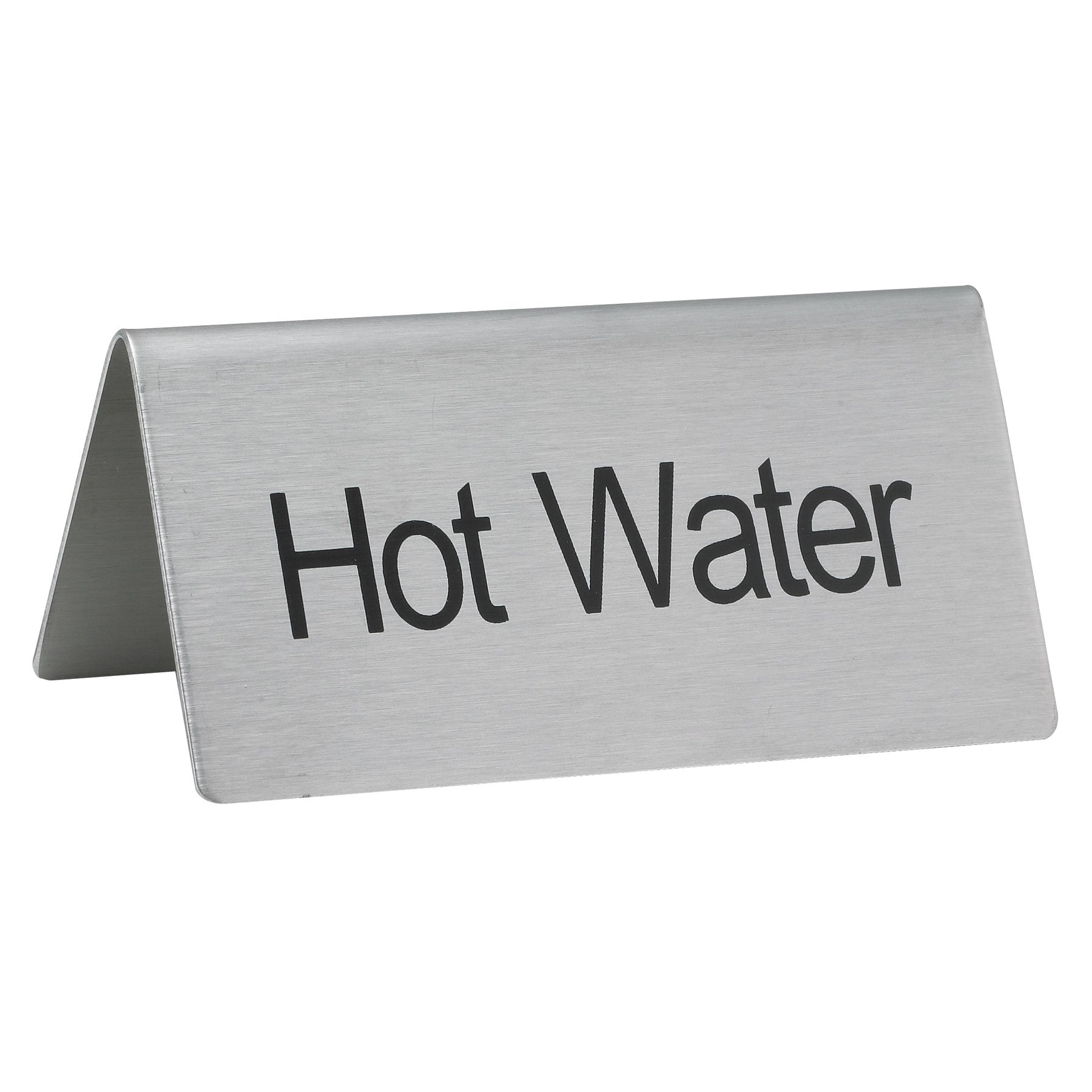 Winco SGN-104 3 Inch Beverage Tent Sign Hot Water Stainless Steel Meta ...