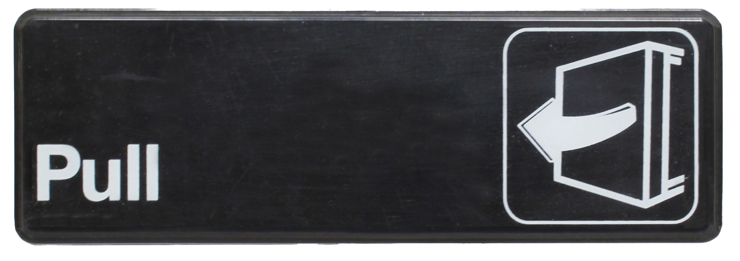 9" x 3" x 1/8", Information Sign with Symbol, Pull, Acrylonitrile Styr ...