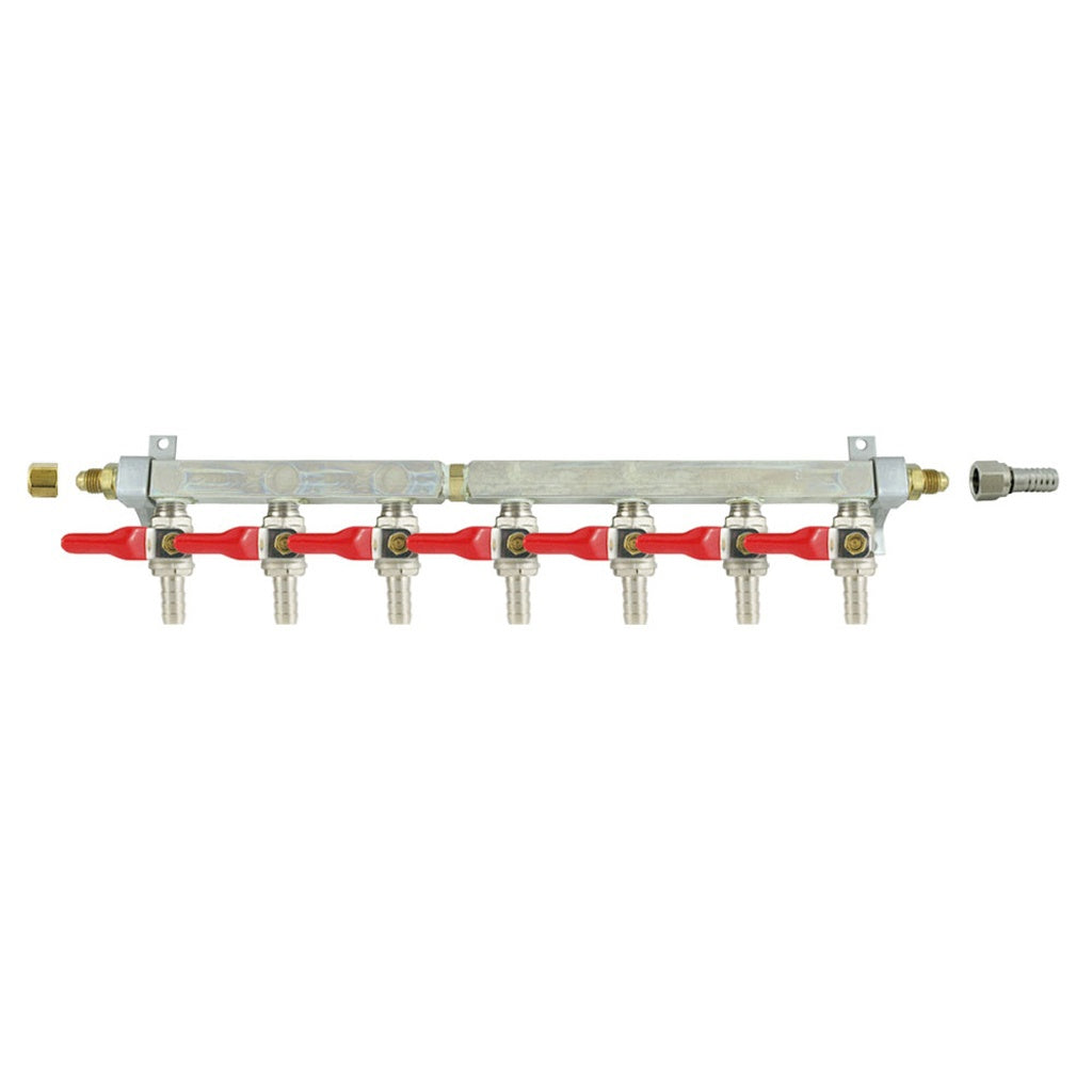 Brass Air Dist 7-Out 3/8inB-Shutoff With Chk – HowdyBrewer