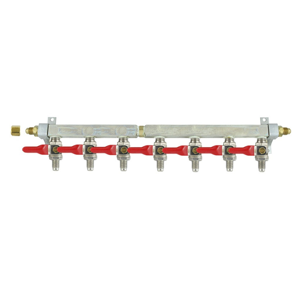 Brass Air Dist 7-Out 1/4inMfl-Shutoff With Chk – HowdyBrewer
