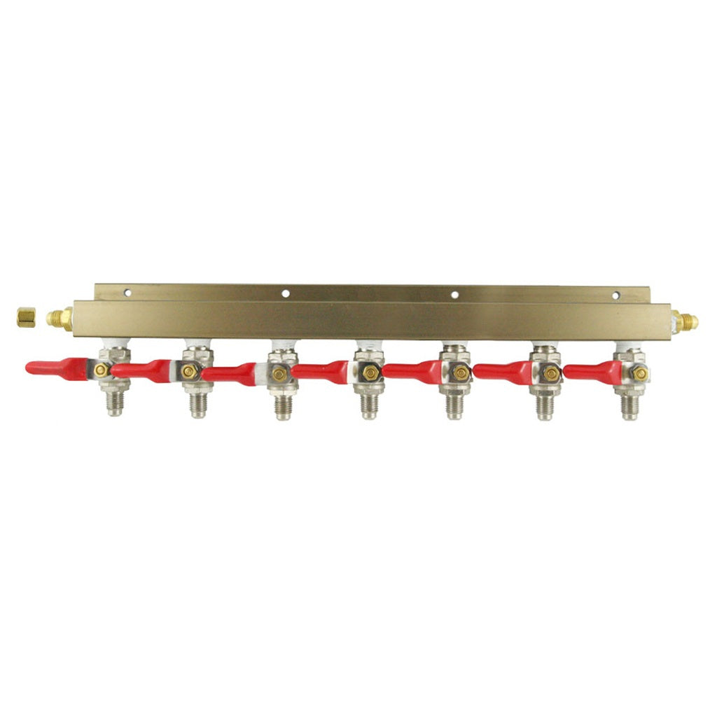 Aluminum Air Dist 7-Out 1/4inMfl-Shutoff With Ck – HowdyBrewer