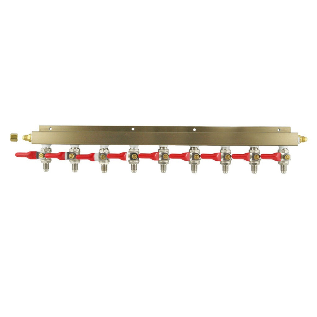 Aluminum Air Dist 9-Out 1/4inMfl-Shutoff No Chk – HowdyBrewer