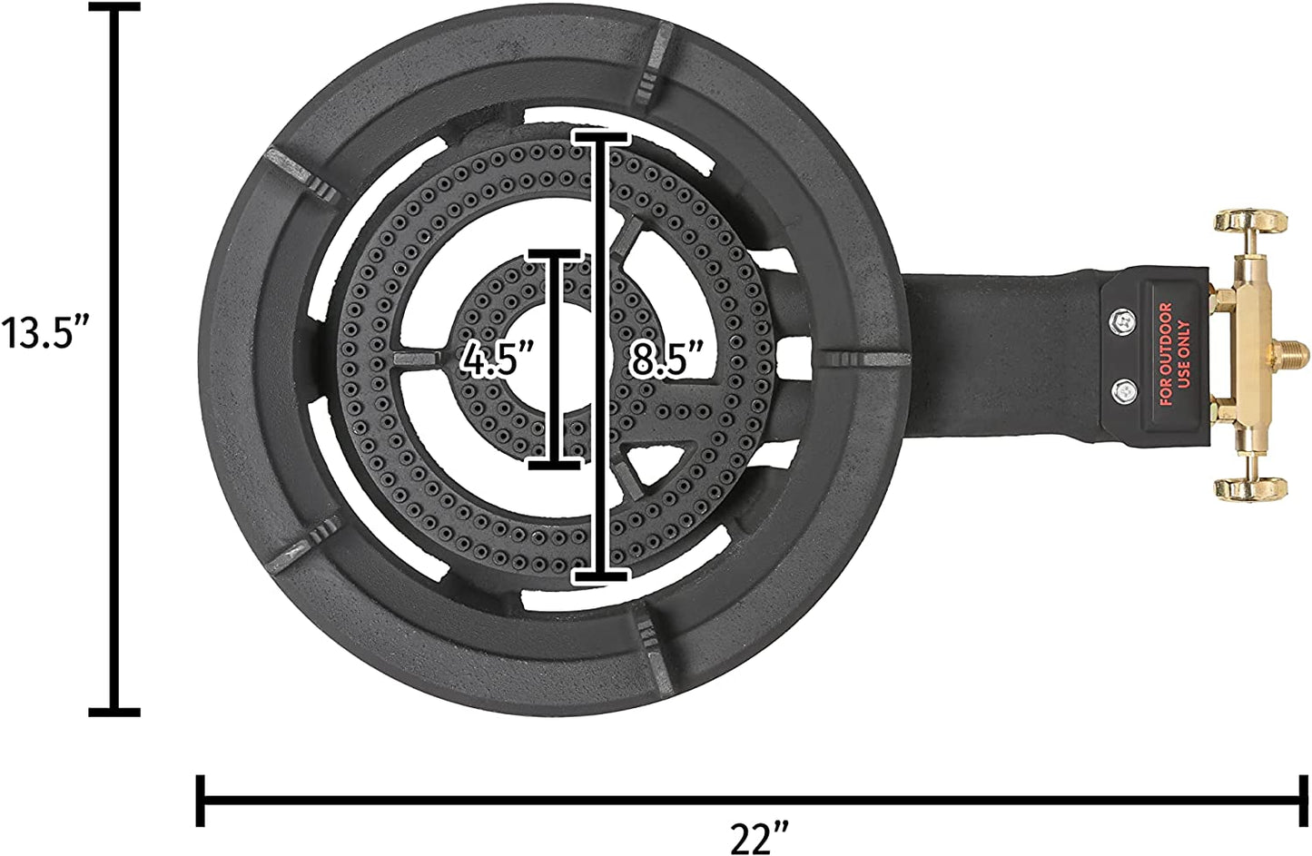 Concord 13" Roadster Burner Cast Iron Single Propane Wok Burner. Dual ...