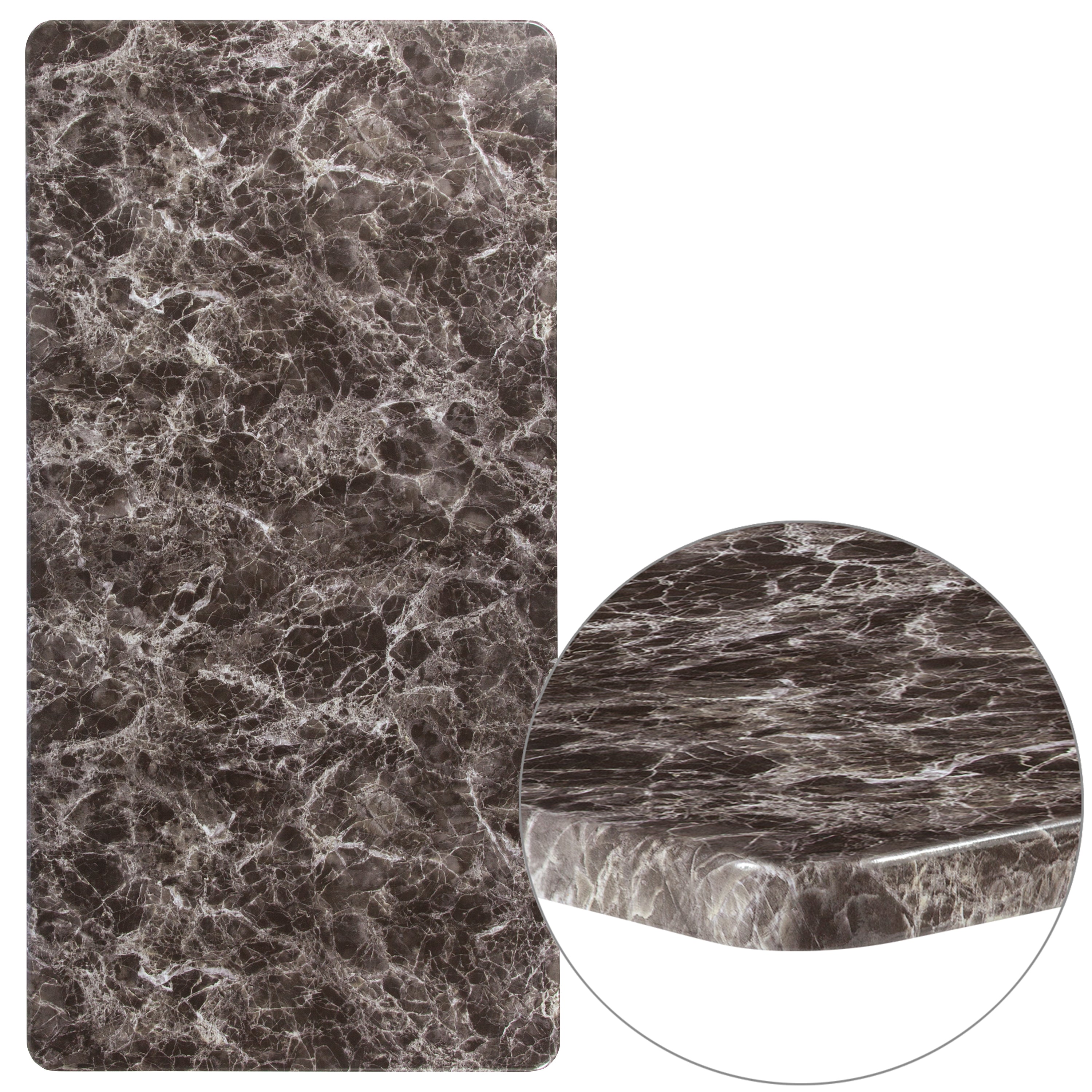 Glenbrook 30" x 60" Rectangular Gray Marble PVC Table Top – HowdyBrewer